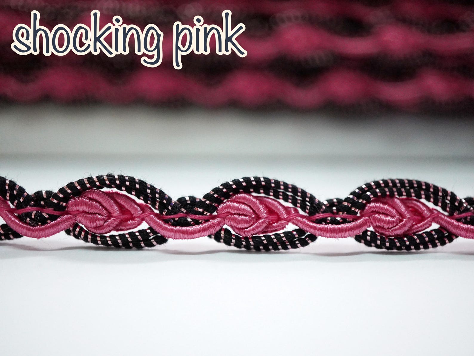 5 Yards Pink Flower Braid With Pink Metallic, Flower Trim, Flower Lace ...