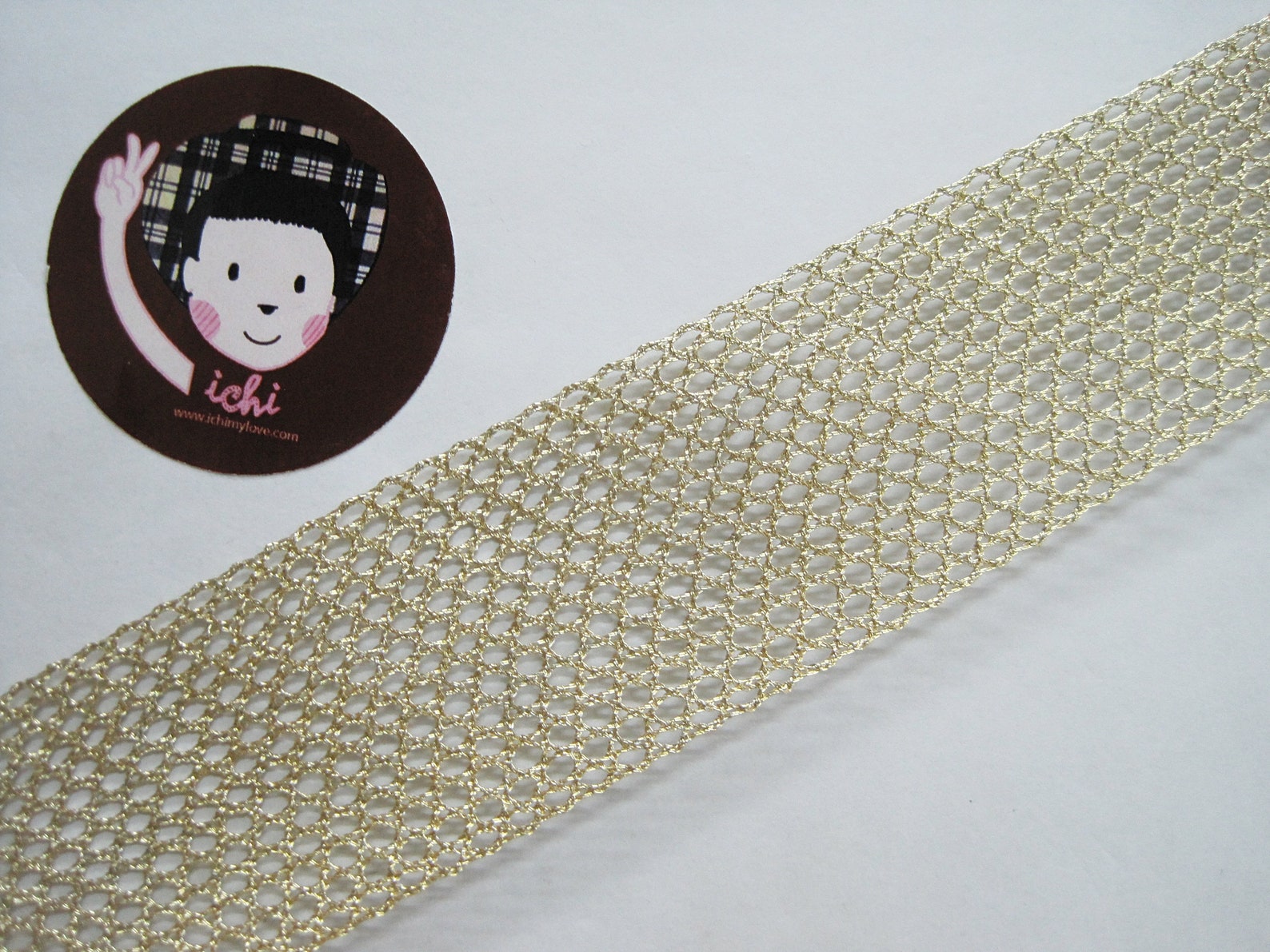 5 Yards 1-3/8" Gold Metallic Net Ribbon, Wide Glitter Ribbon, Glitter ...
