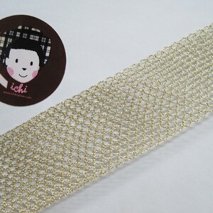5 Yards 1-3/8" Gold Metallic Net Ribbon, Wide Glitter Ribbon, Glitter ...