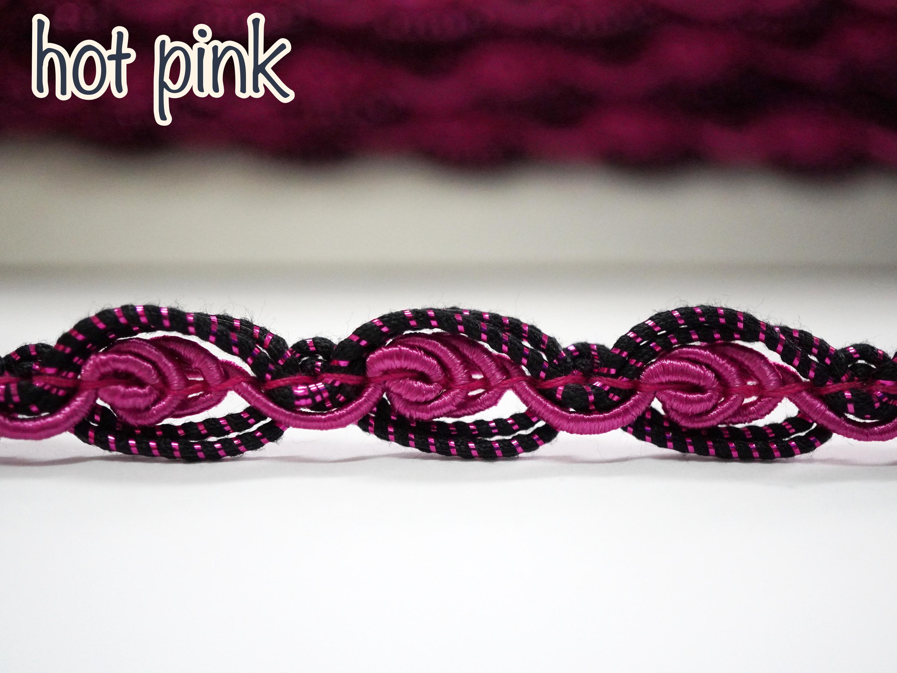 5 Yards Pink Flower Braid With Pink Metallic, Flower Trim, Flower Lace ...