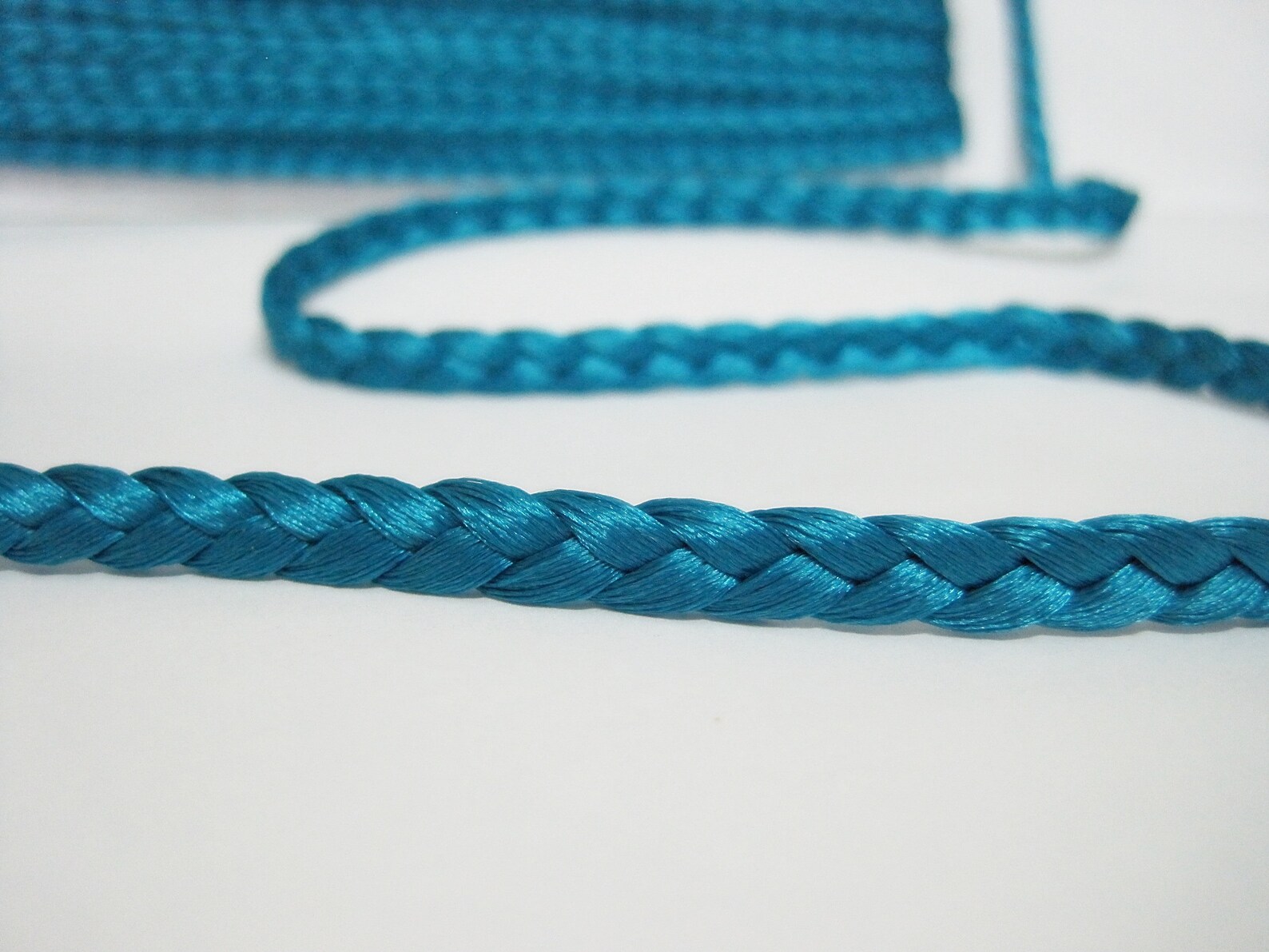 5 Yards 1/4 Braided Cord Aqua Blue Cord Flat Braided | Etsy