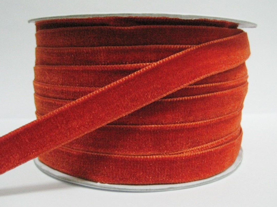 5 Yards 1/2" Tangerine Velvet Ribbon, Orange Velvet Ribbon, Ribbon ...