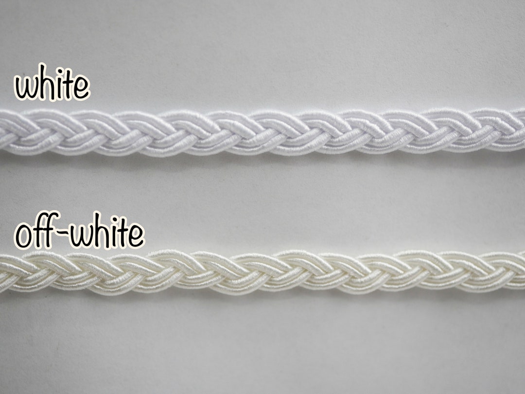 5 Yards 1/4" White Braided Cord, White Cord, Flat Braided Cord, Flat ...