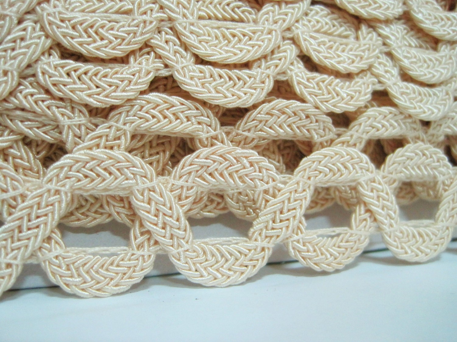 5 Yards of Vanilla Wide Braided, Wholesale Trim, Matte Trim, Bag Handle ...