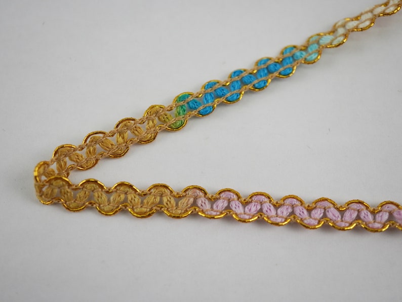5 Yards Multicolored Rick Rack With Gold Metallic Yellow Rick - Etsy