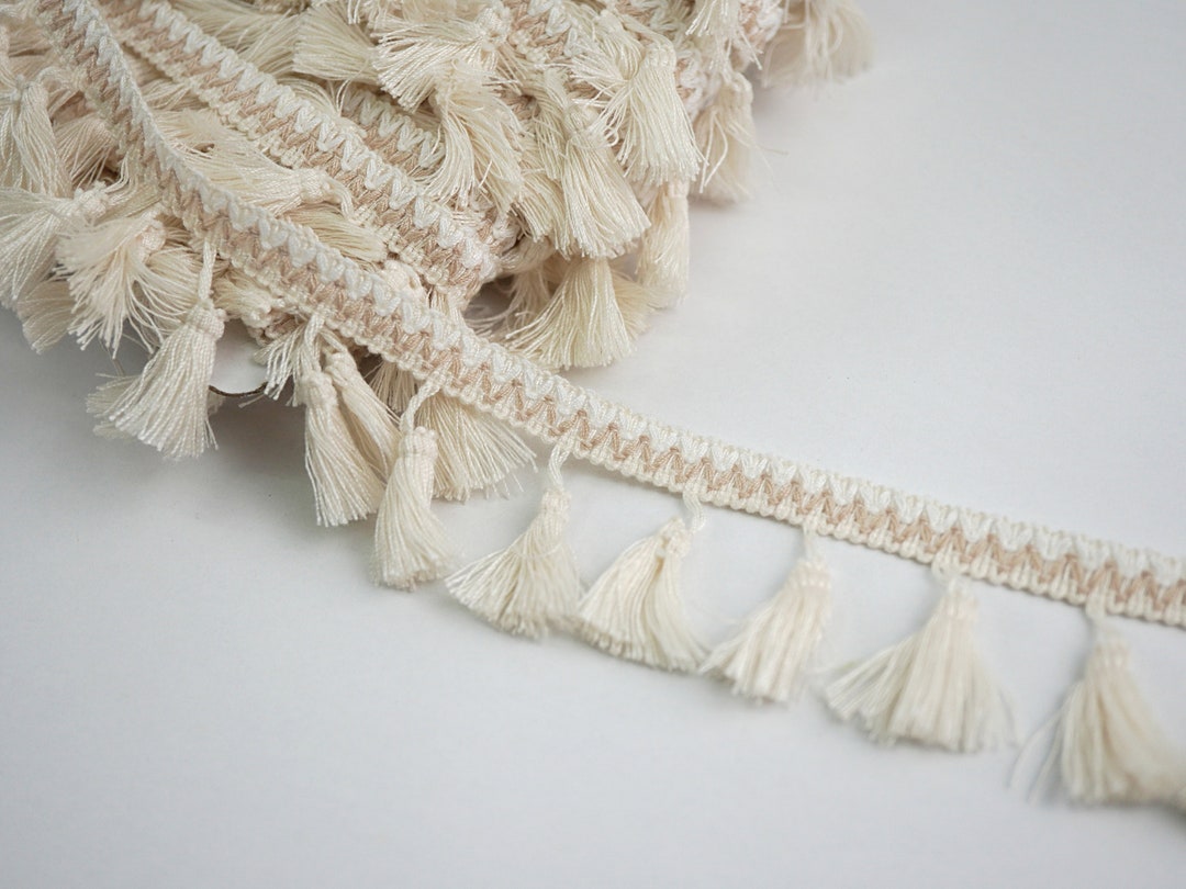 5 Yards Ivory Boho Tassel Fringe, Tassel Trim, Wholesale Trim, Cream ...