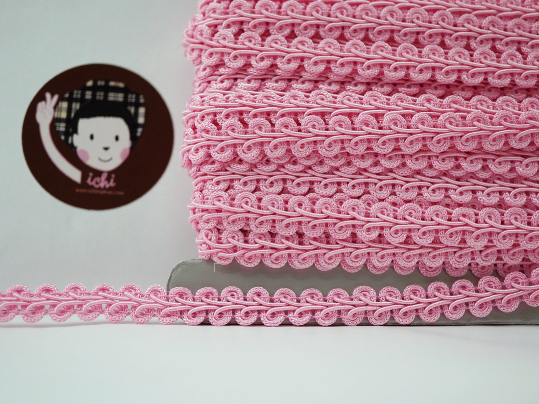 5 Yards 3/8" Carnation Pink Gimp Braided Trim, Gimp Braid, Braided Cord ...