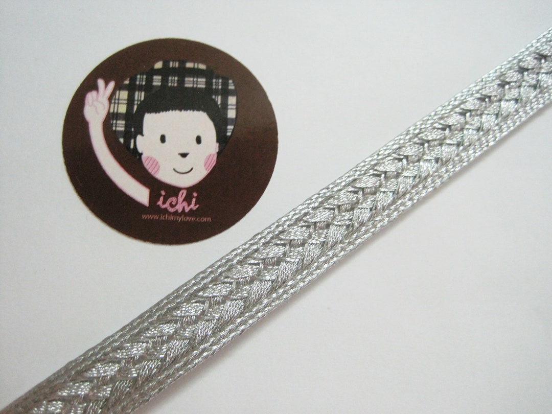 5 Yards 9/16" Silver Metallic Braid, Gold Lace, Silver Braid, Silver ...
