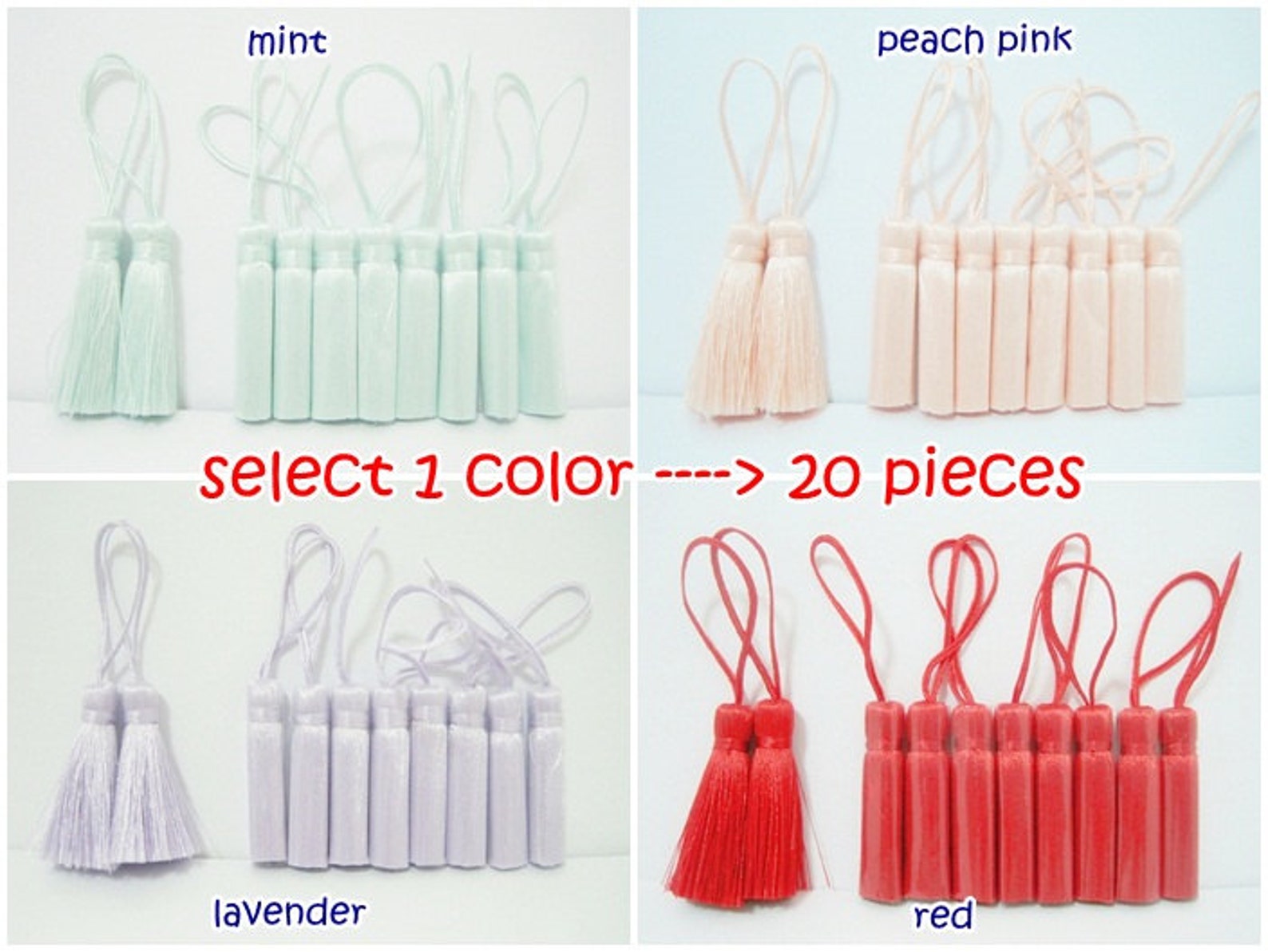 20 Pieces Short Silk Tassel Colorful Tassel Rainbow Tassel - Etsy