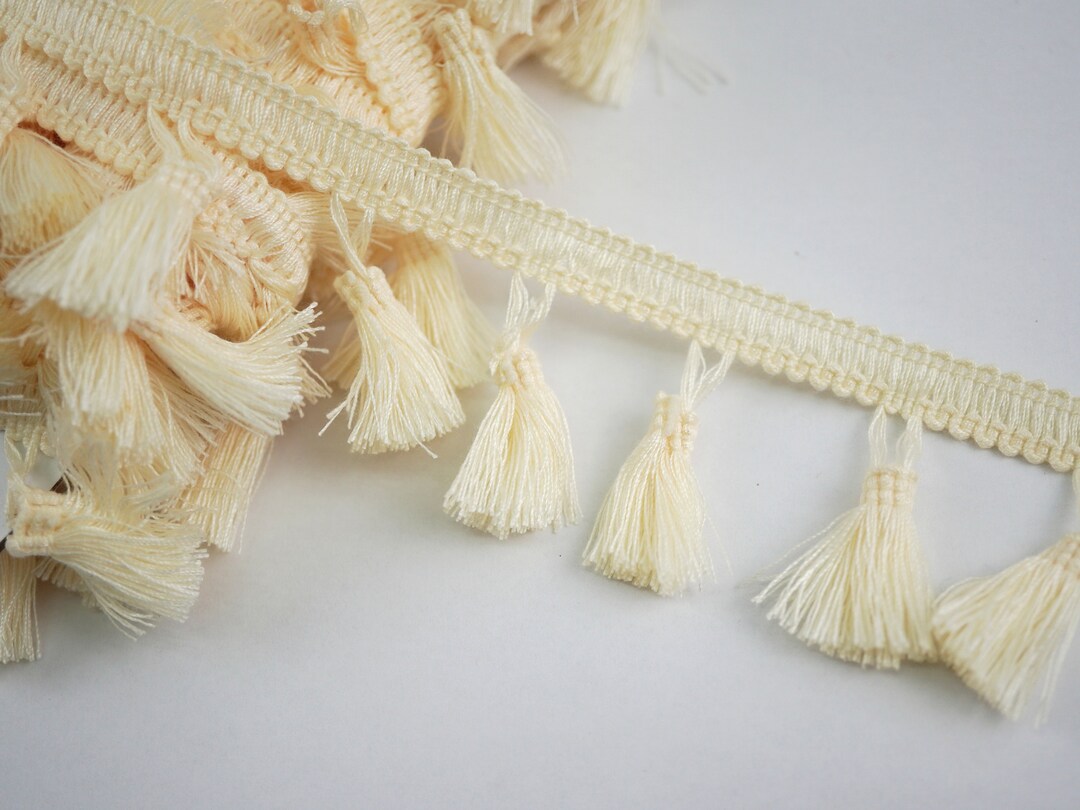 5 Yards Cream Tassel Fringe, Cream Tassel Trim, Cream Tassel Fringe ...