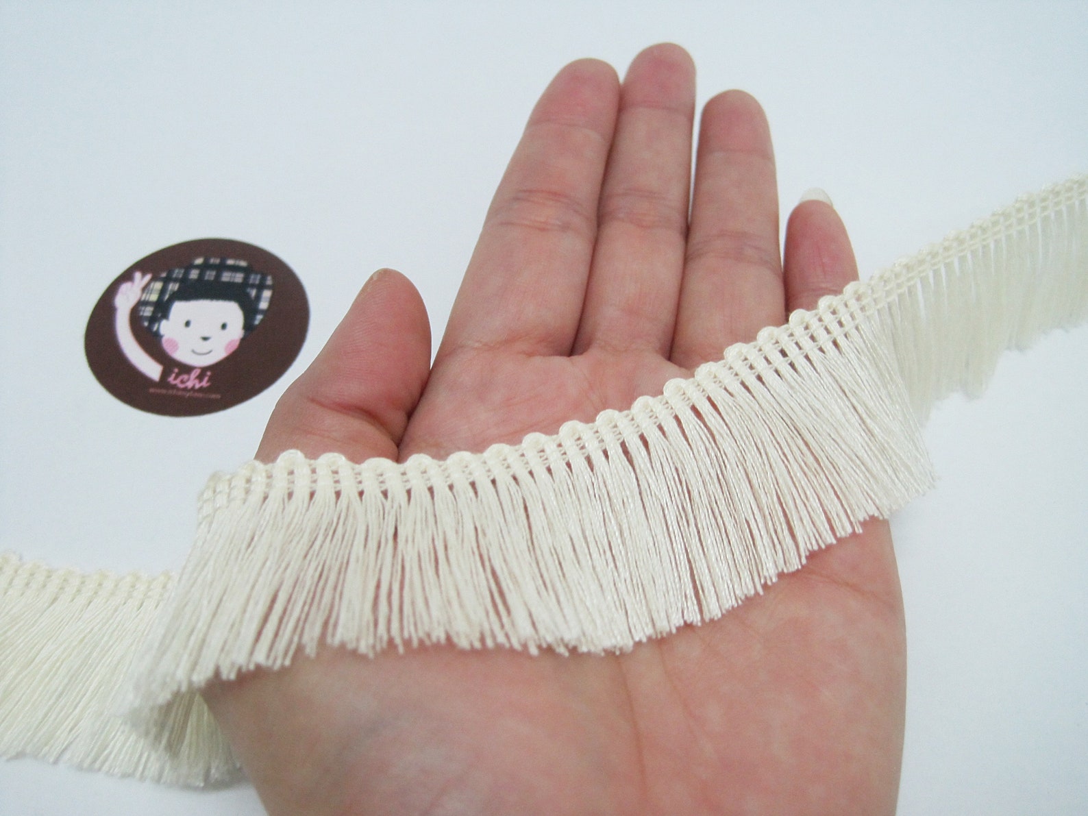 5 Yards Cream Cotton Tassel Trim, Cream Trim, Cream Tassel Fringe ...