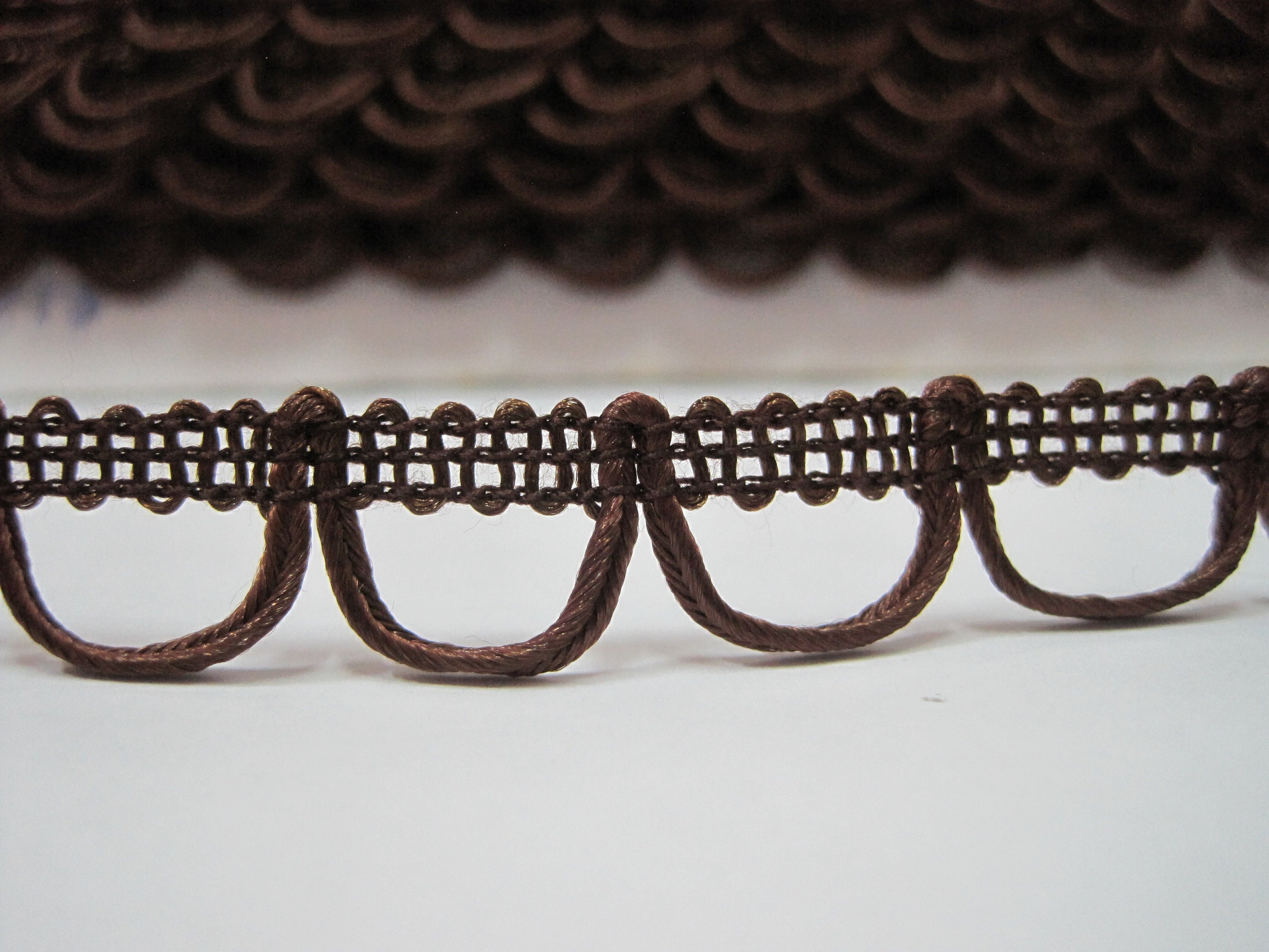 5 Yards Brown Loop Trim, Loop Trim, Braided Trim, Button Looping Trim ...