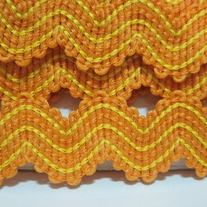 5 Yards Orange-red Elastic Rick Rack Trim, Elastic Trim, Ric Rac Trim ...