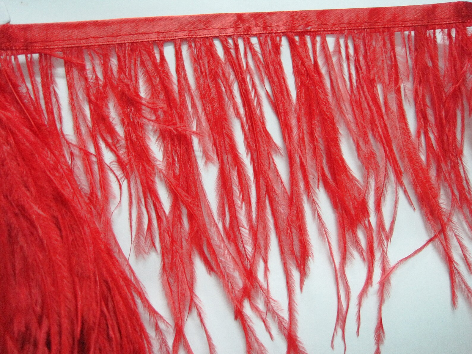 1 Yard Ostrich Trim Red Fringe Ostrich Feather Ostrich - Etsy