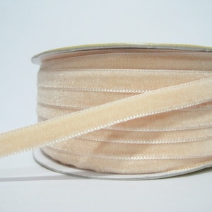 5 Yards 3/8" Vanilla Velvet Ribbon, Cream Velvet Ribbon, Ribbon, Ribbon ...