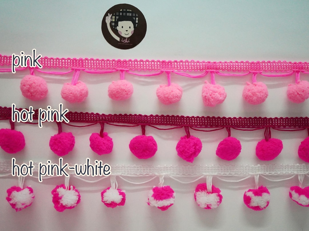 5 Yards Pink Extra Large Pom Pom Trim - Etsy