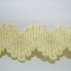 5 Yards Light Yellow Elastic Rick Rack Trim, Elastic Trim, Ric Rac Trim ...