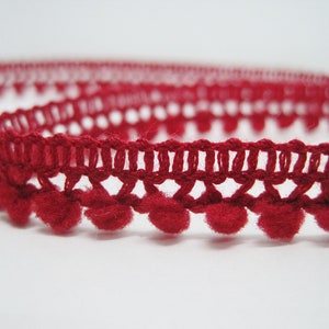 5 Yards Ruby Tiny Pom Pom Trim, Mini Pom Pom Trim, Tiny Pom Pom Trim ...