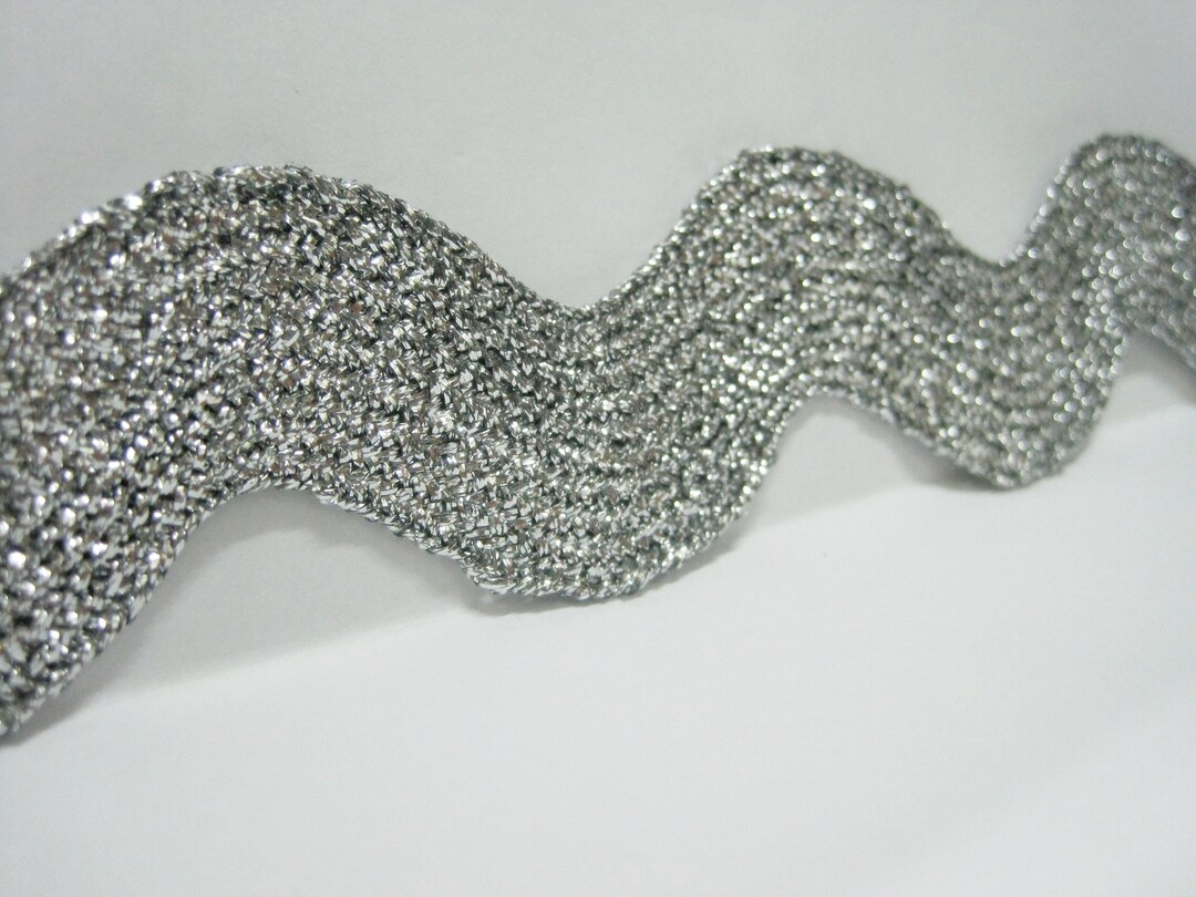 5 Yards Silver Jumbo Metallic Rick Rack Trim, Metallic Rick Rack, Jumbo ...
