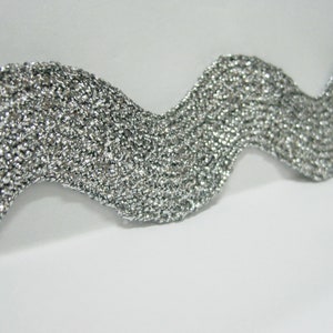 5 Yards Silver Jumbo Metallic Rick Rack Trim, Metallic Rick Rack, Jumbo ...