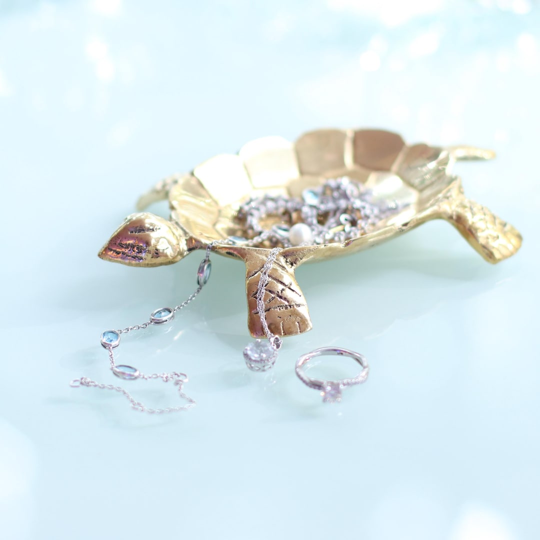 Vintage Brass Sea Turtle Trinket Dish - Etsy