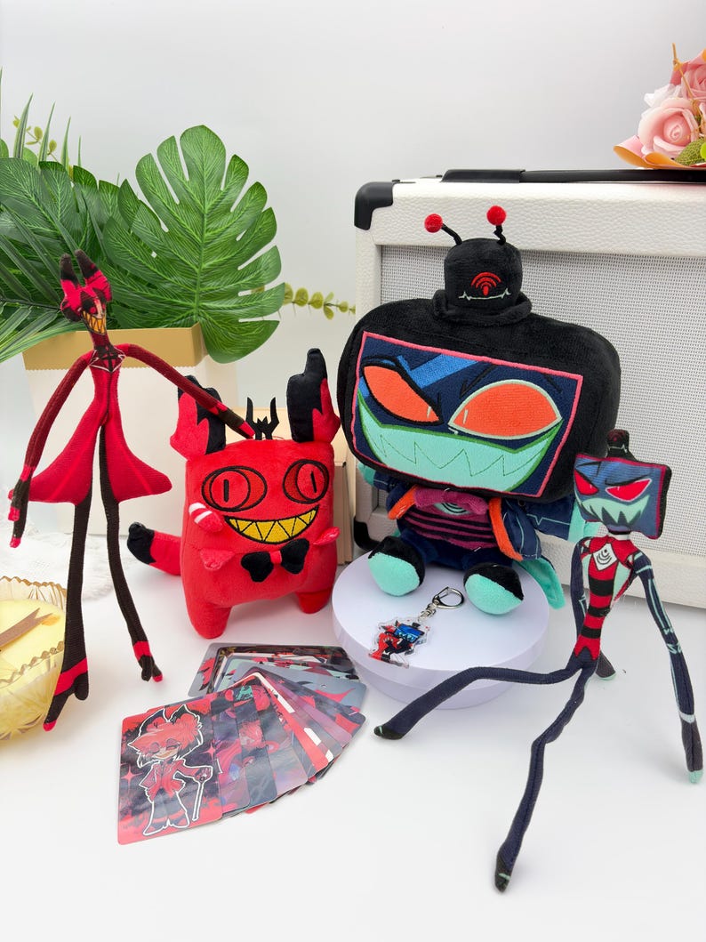 Hazbin Hotel Plush Set，alastor 20cm Vox 30cm Dolls，posable Figures ...