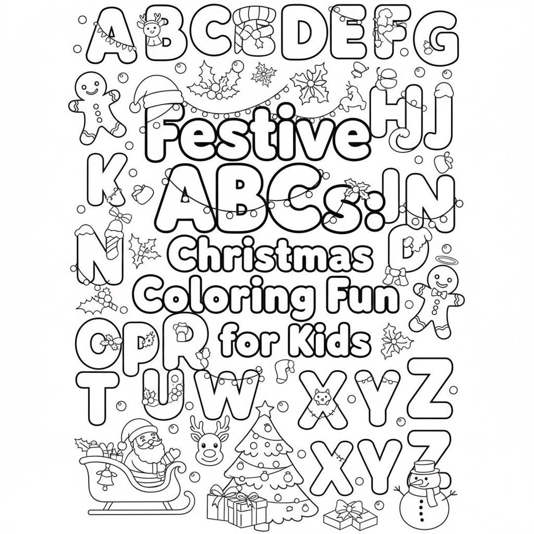 Christmas Alphabet Coloring Book for Kids | Festive Abcs (digital ...