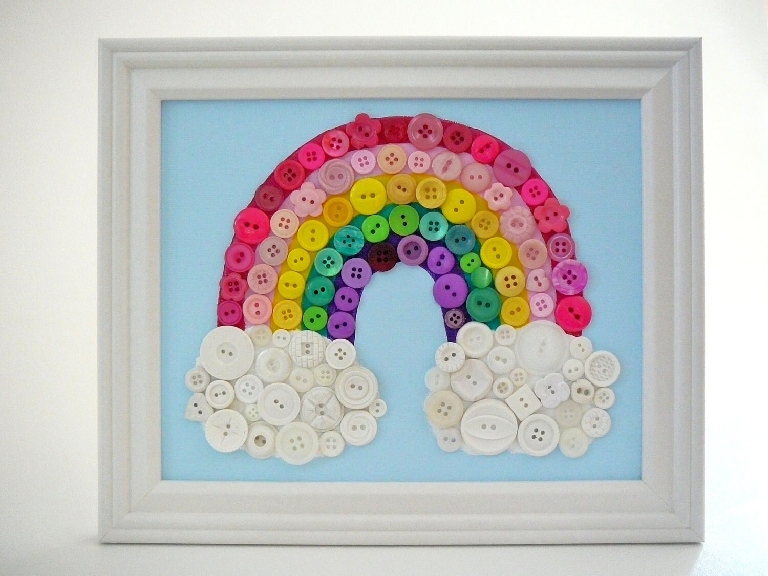 Baby Nursery Wall Art Rainbow Button Art Wall Hanging Button | Etsy