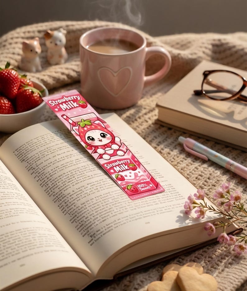 Kawaii Cat Bookmarks Set | 10 Cute Cat Bookmarks Printable | Cozy ...