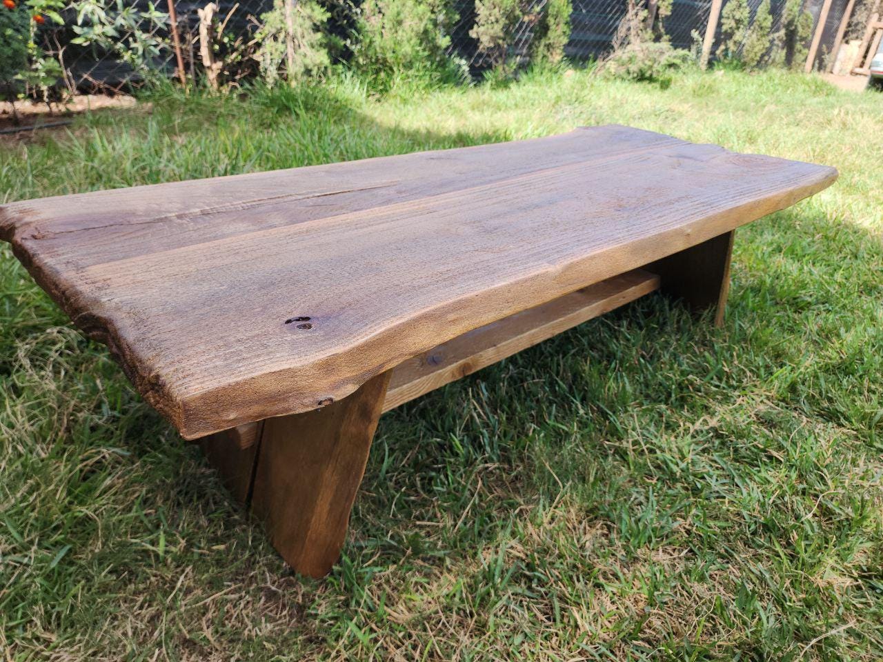 Handmade Rustic Live Edge Coffee Table: Handcrafted Reclaimed Farmhouse ...