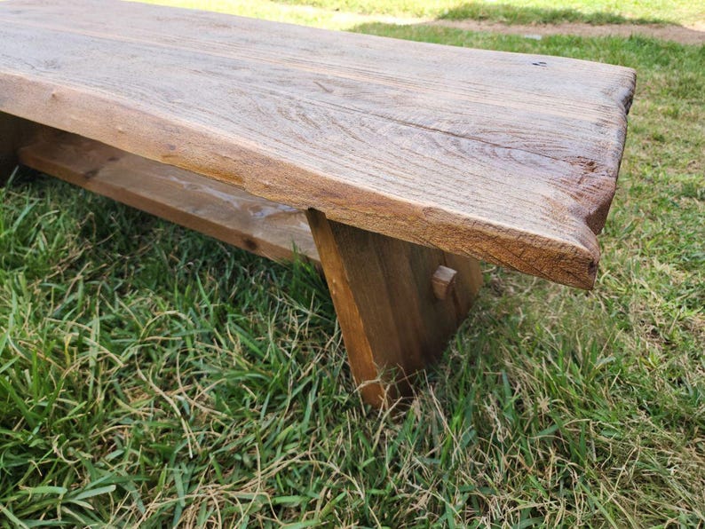 Rustic Low Coffee Table: Vintage Live Edge Farmhouse Decor - Etsy