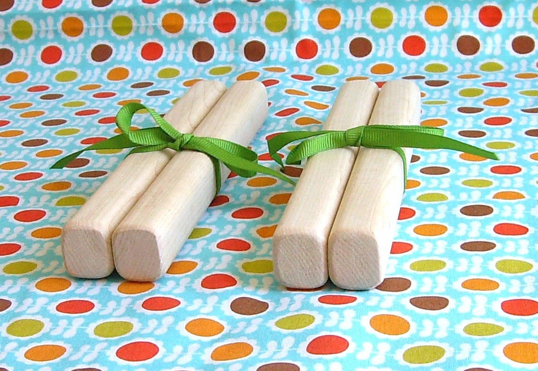 Natural Maple Parent and Child Rhythm Sticks, Two Sets, Wooden ...