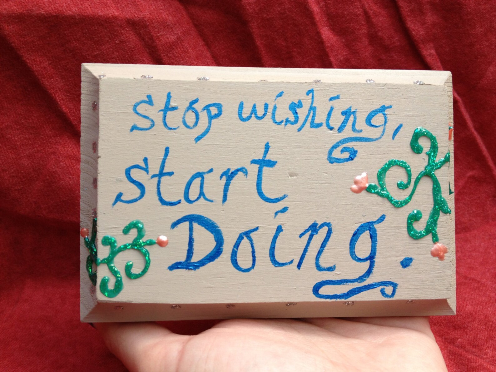 Stop Wishing Start Doing: Hand Painted Wooden Sign | Etsy