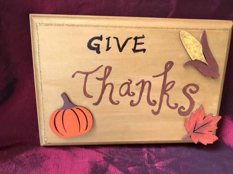 Give Thanks Hand Painted Sign - Etsy
