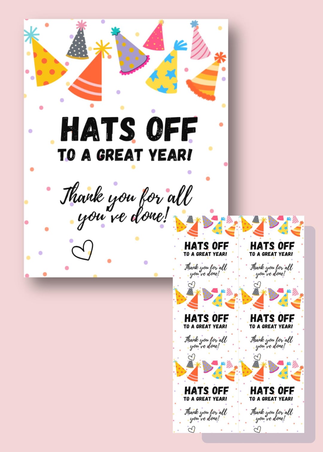 Hats Off! Thank You Tag | DIGITAL DOWNLOAD - Etsy