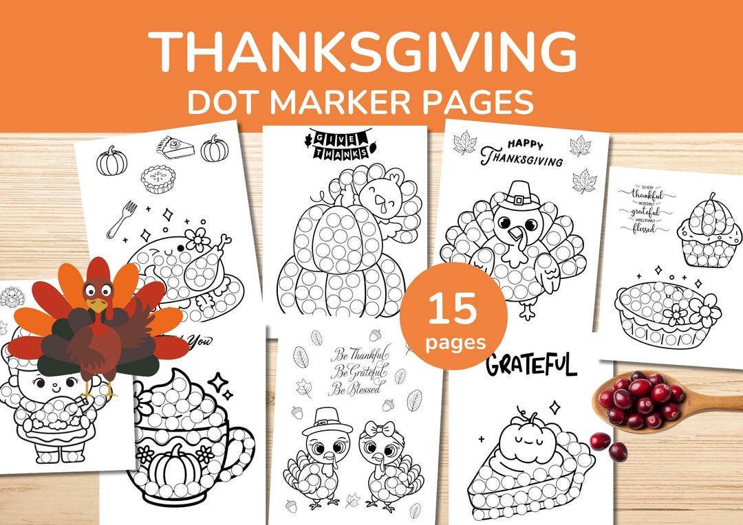 Thanksgiving Do-a-dot Marker Pages for Kids | Printable Dot Art ...