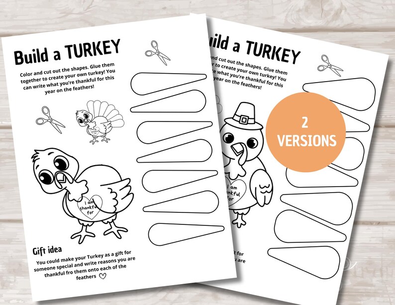 Build a Turkey Printable Craft for Kids | Thanksgiving Activity and ...