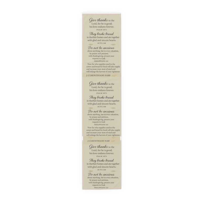 Scripted Bible Verse Table Runner | Religious Dinner Decor - Etsy