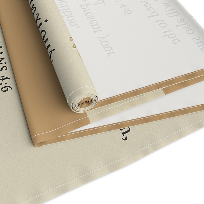 Scripted Bible Verse Table Runner | Religious Dinner Decor - Etsy