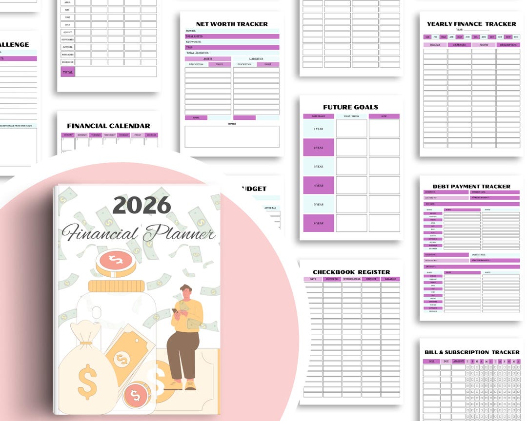 2026 Financial Planner Printable | Budget Tracker, Expense Log, Savings ...