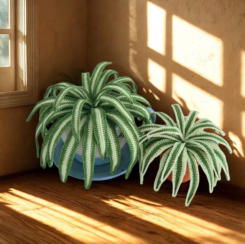 Realistic Crochet Spider Plant Pattern PDF – Step-by-step Photo ...