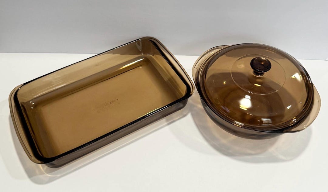 Vintage Pyrex Fireside 2-piece Cookware Set – Bowl With Lid & Casserole ...