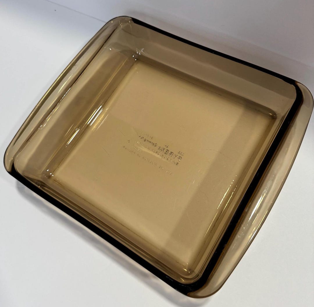 Vintage PYREX 8x8 Square Baking Dish - Amber Glass - Etsy