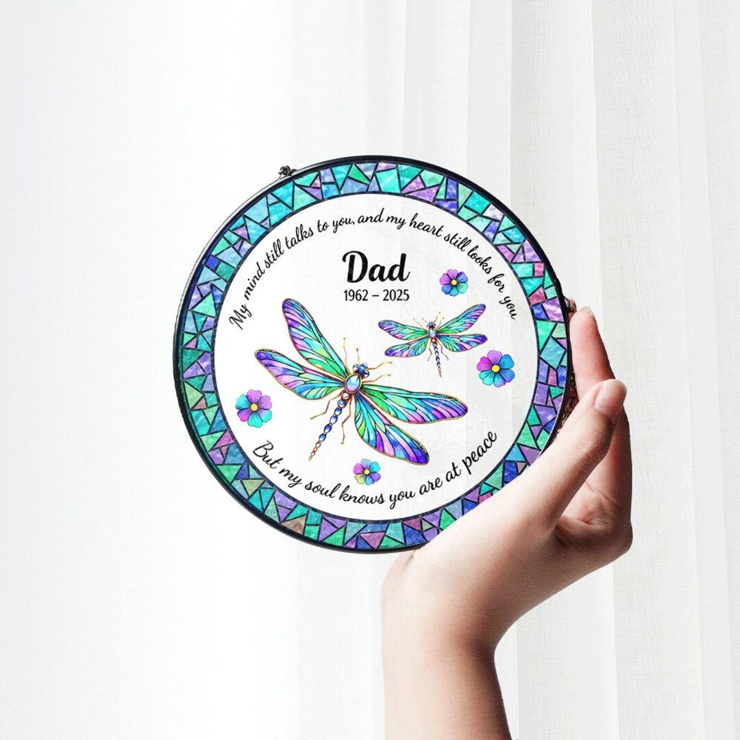 Personalized Memorial Dragonfly Suncatcher, in Loving Memory Window ...