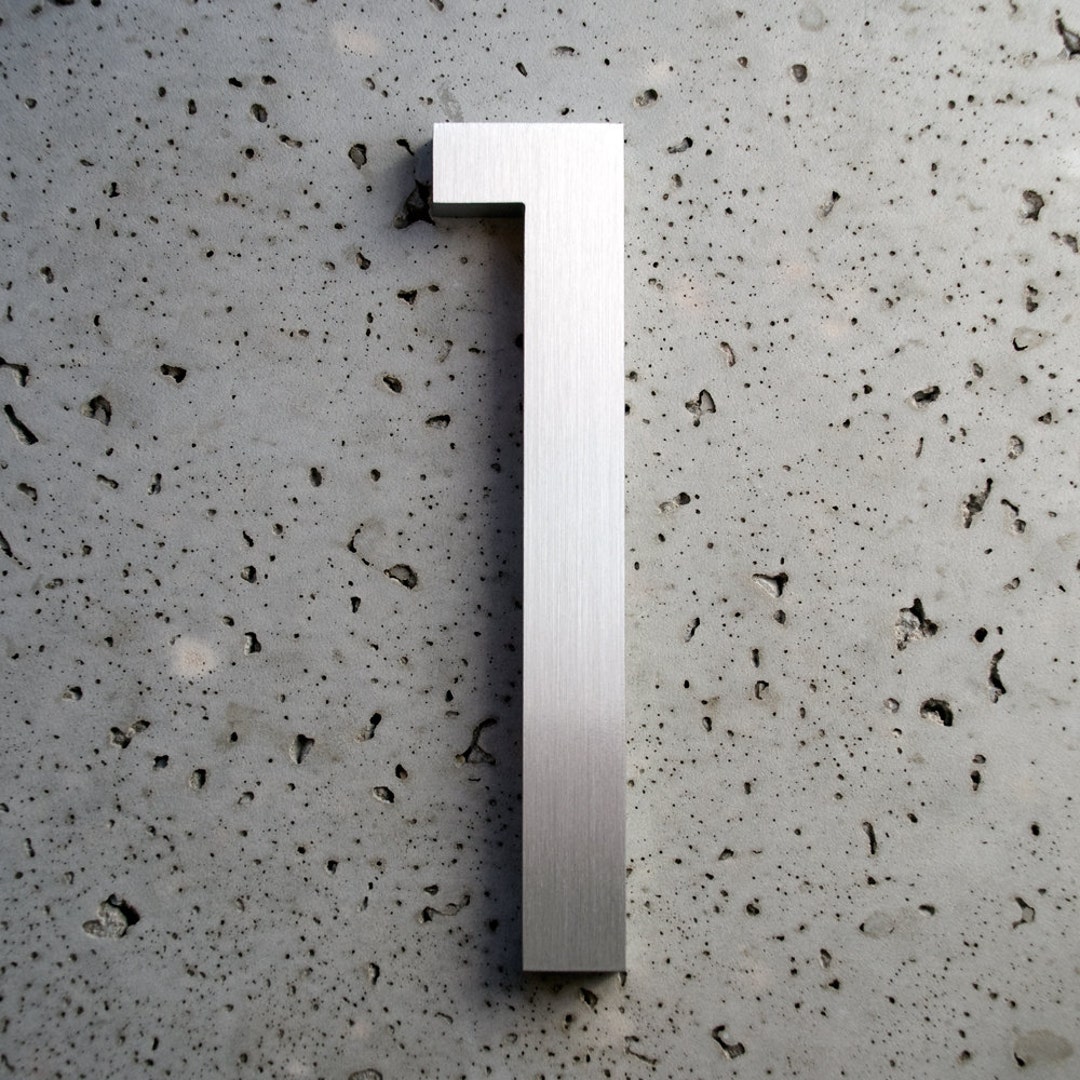 Modern House Number Aluminum Modern Font Number One 1 - Etsy UK