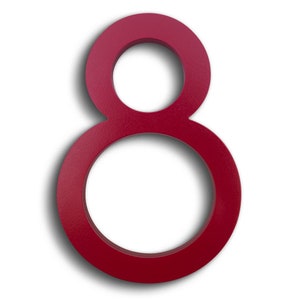 Modern House Number Aluminum Modern Font Number EIGHT 8 in RED - Etsy