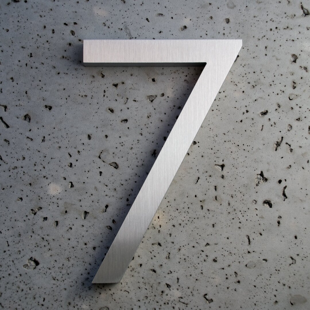 Modern House Numbers Aluminum Modern Font Number Seven 7 - Etsy Canada
