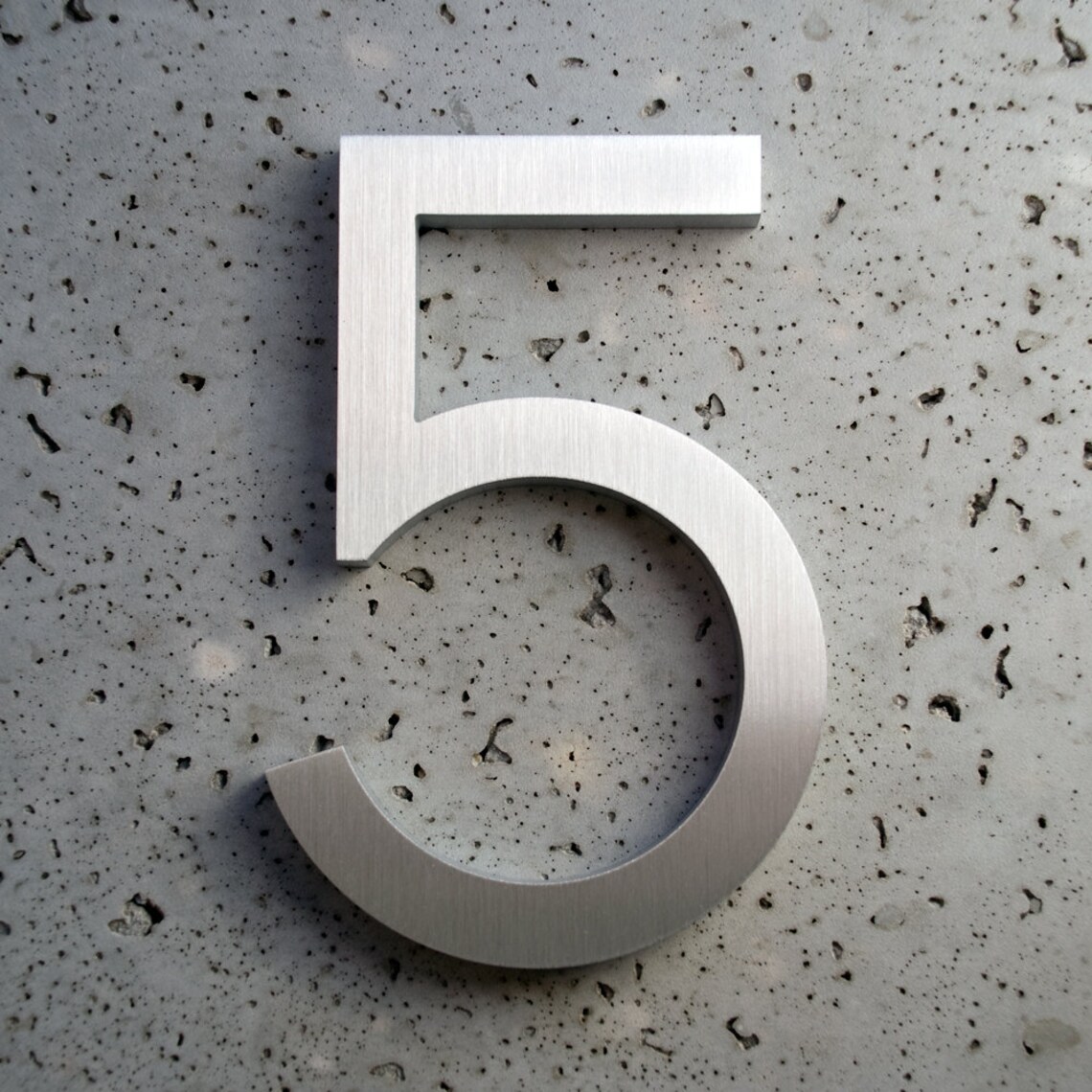 Modern House Numbers Aluminum Modern Font Number Five 5 - Etsy UK