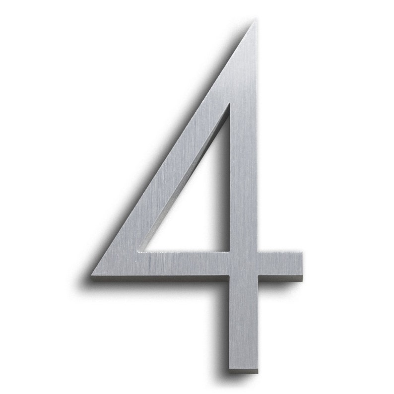Modern House Number Aluminum Contemporary Font Number Four 4 - Etsy