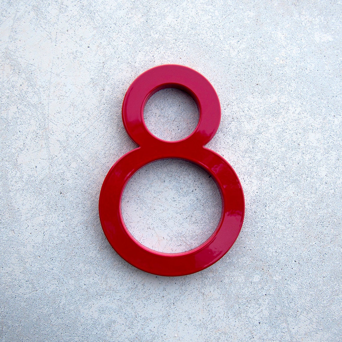 Modern House Number Aluminum Modern Font Number EIGHT 8 in RED - Etsy